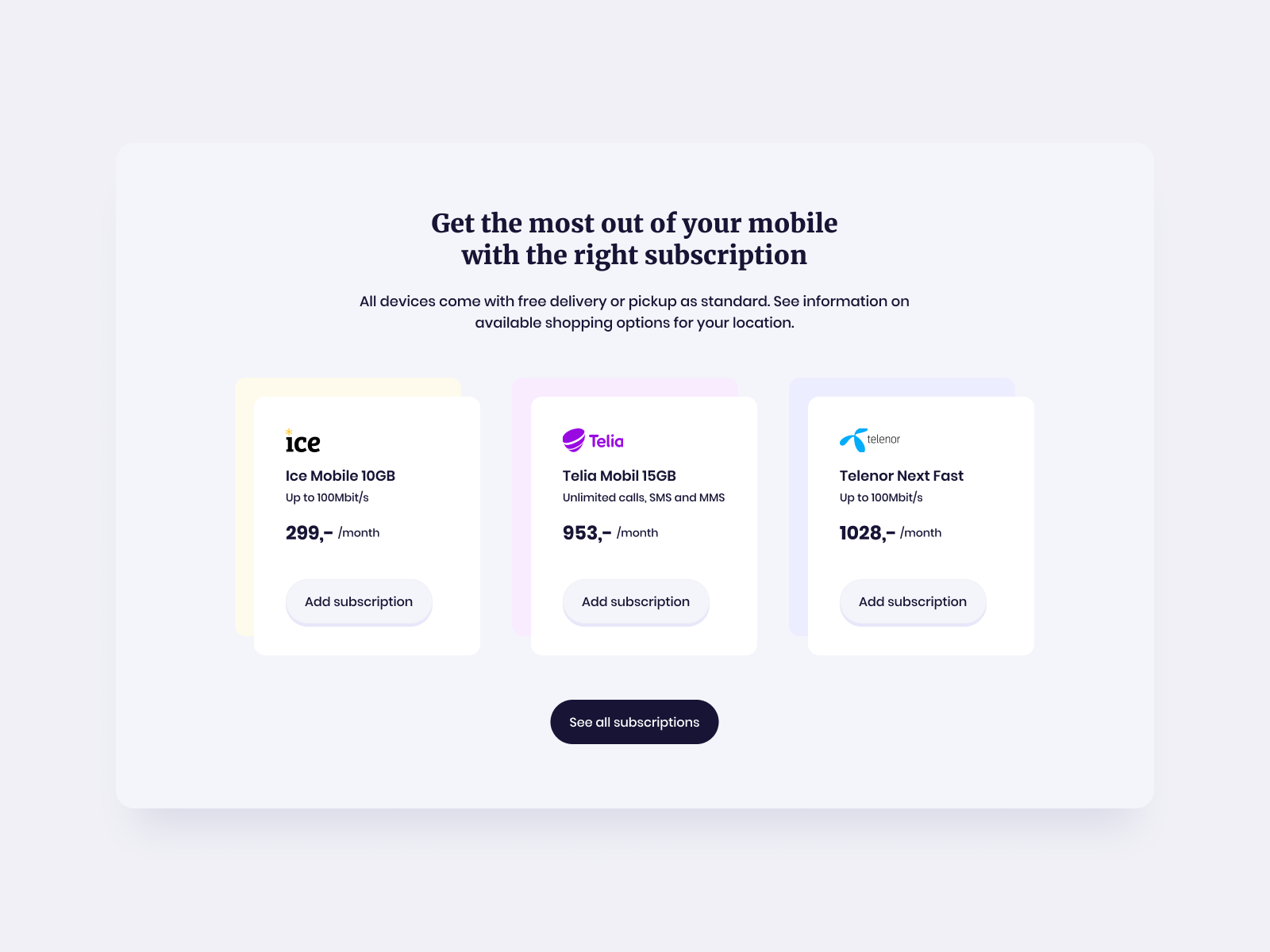 UI Design Daily | Buy Subscription Section