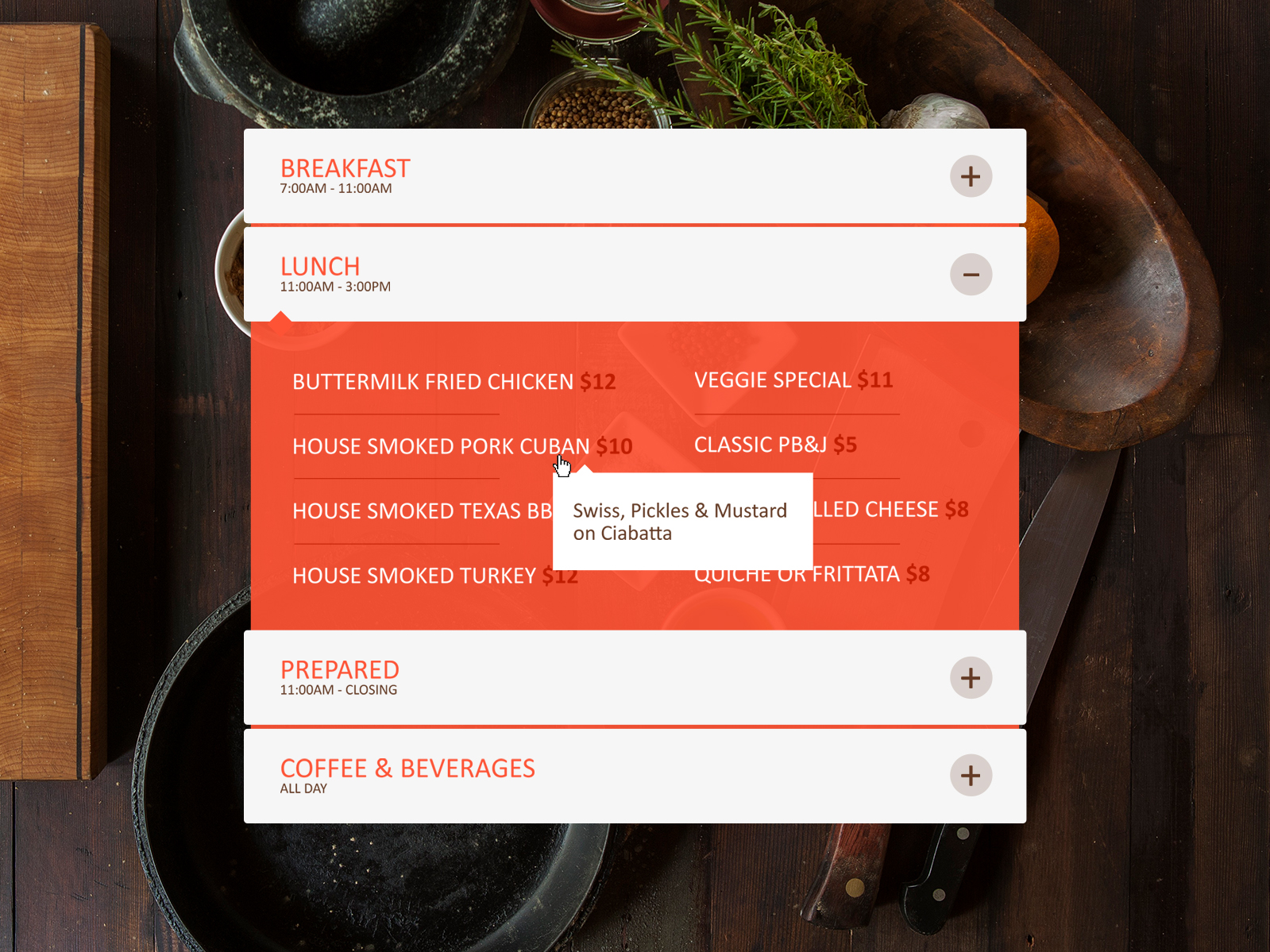 UI Design Daily | Food & Drink Menu