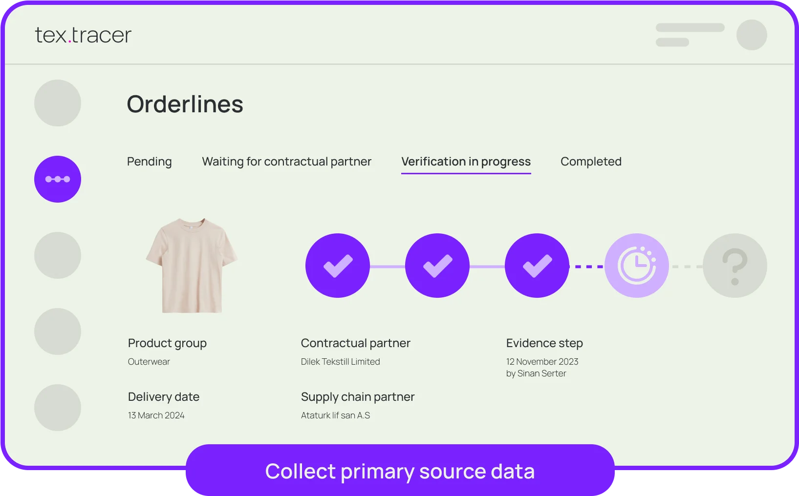 Providing supply chain transparancy on our platform | tex.tracer