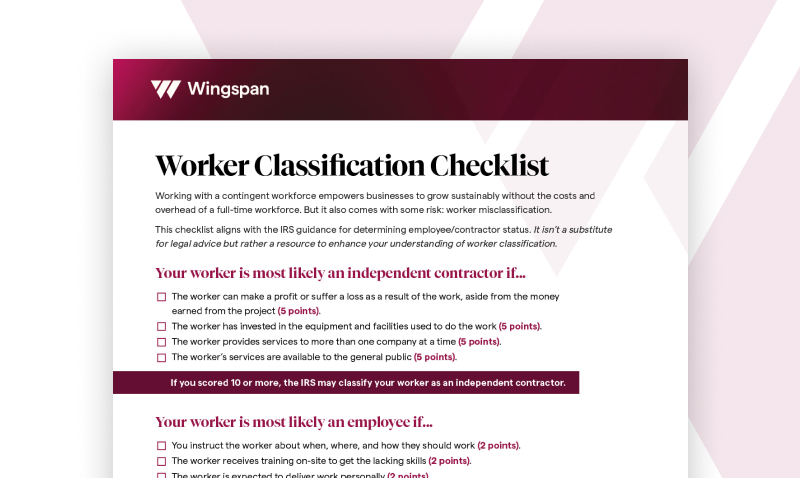 Employee vs. Contractor Misclassification Checklist