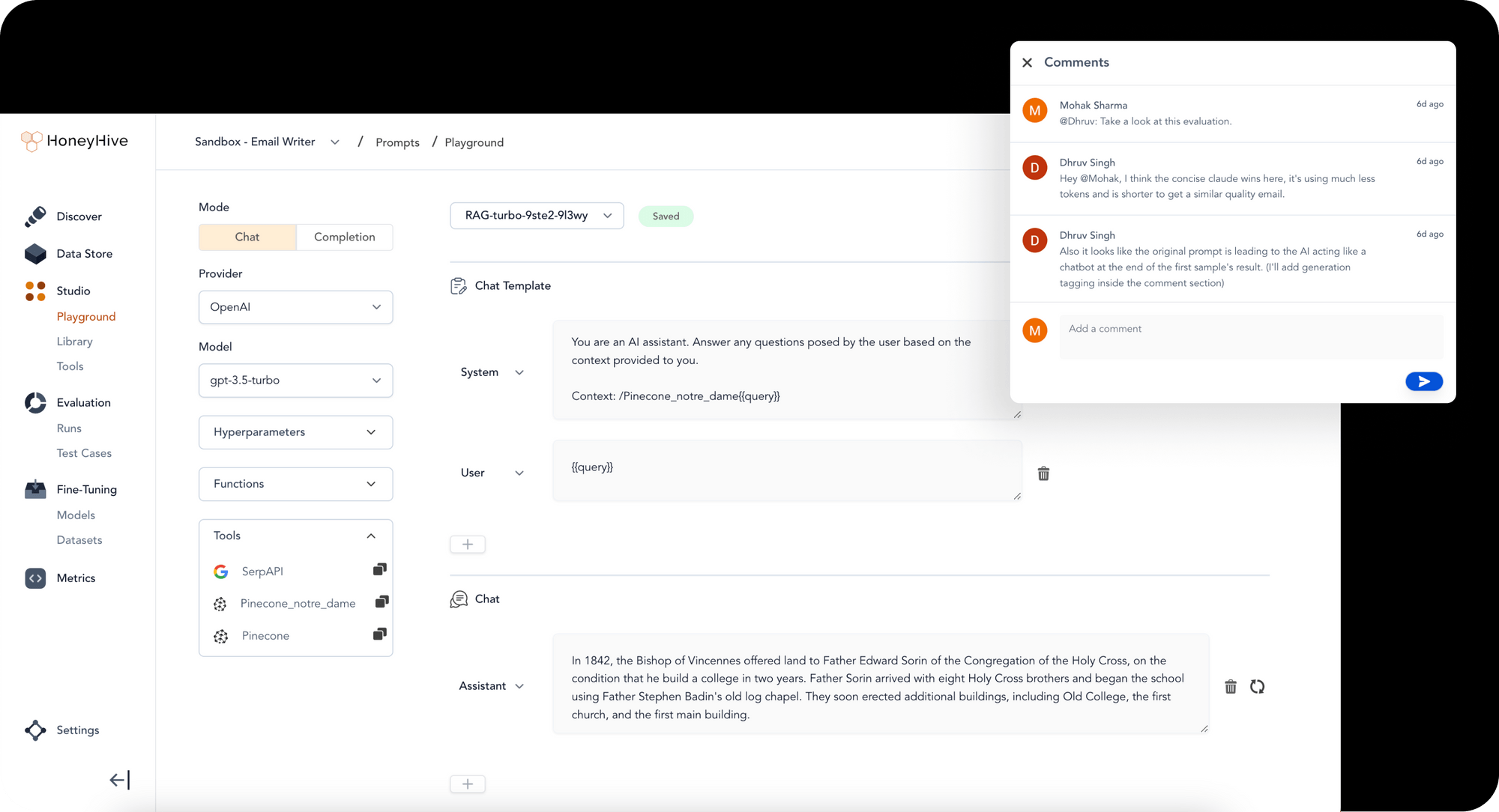 HoneyHive - Evaluation and Observability for AI applications
