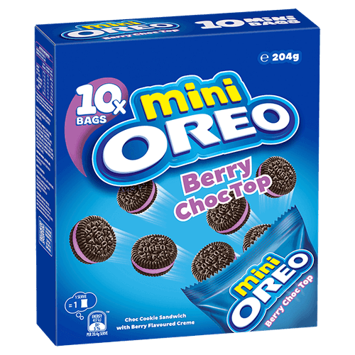 Mini OREO Berry Choc Top 10 Pack 204g - OREO Australia