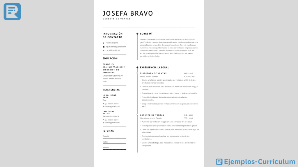 Currículum clásico: un modelo tradicional y elegante (+plantillas)