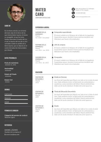 Ejemplo de currículum de comprador (y cómo hacerlo de forma impecable)
