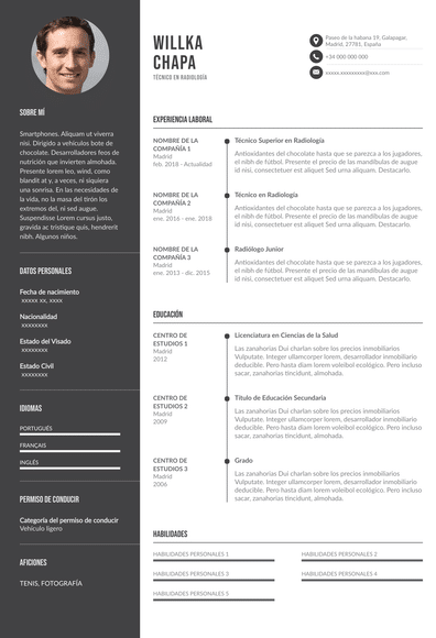 Currículum de radiólogo | Ejemplos para sobresalir