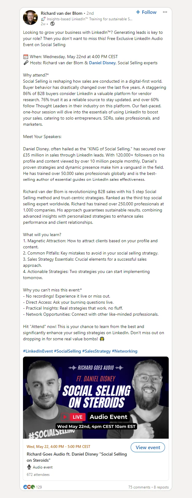 How to Write a LinkedIn Post About an Event?