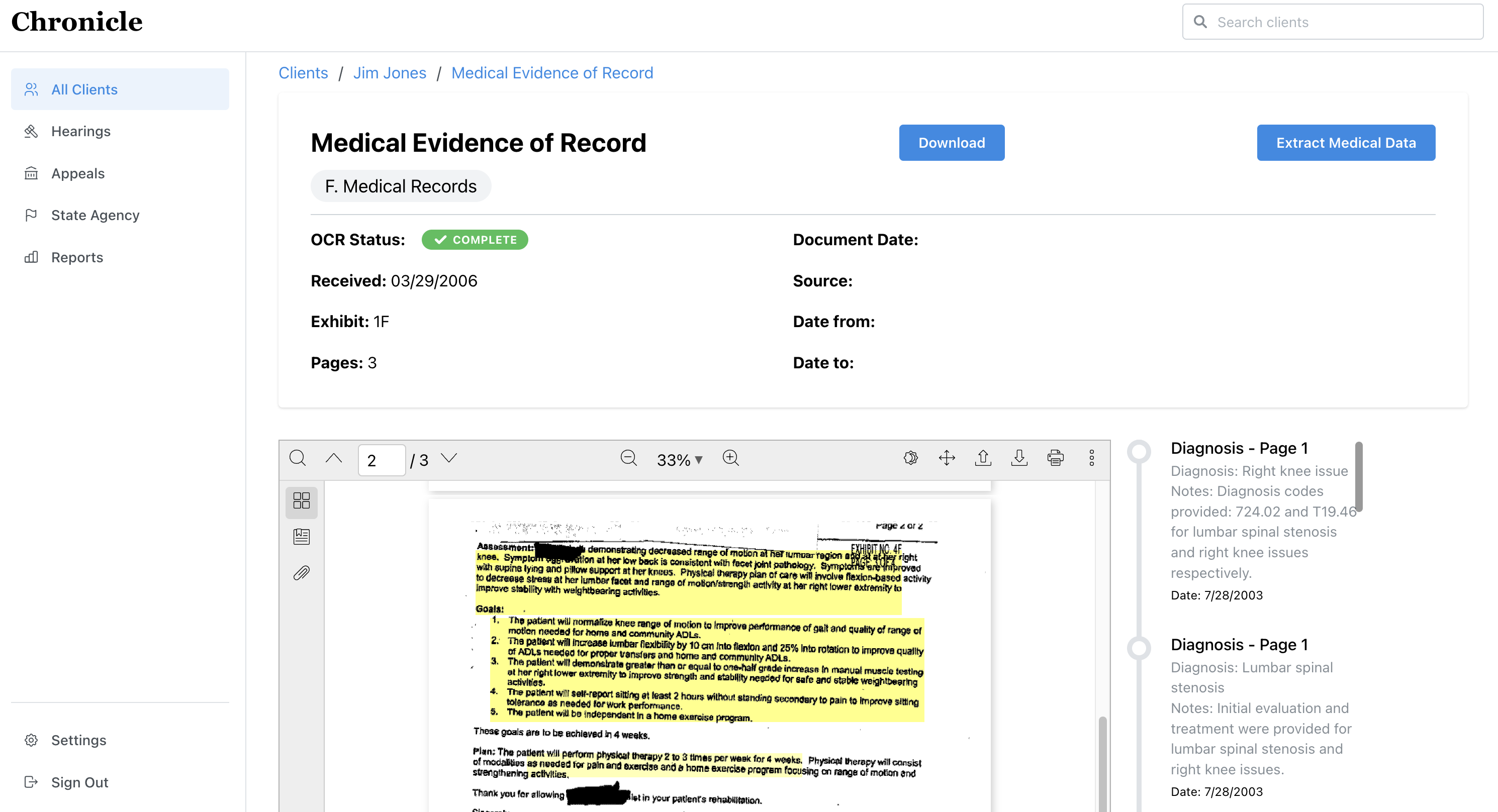 Medical Chronology - Chronicle