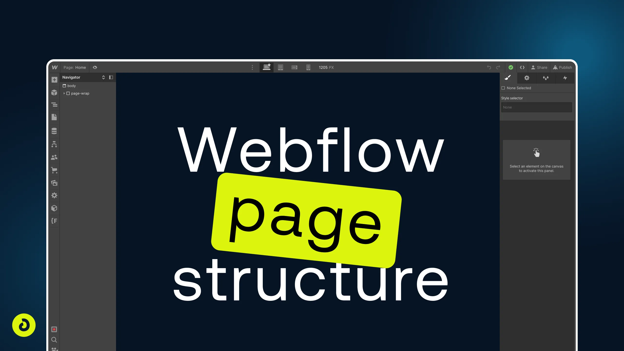 Tutorial: Webflow PAGE STRUCTURE