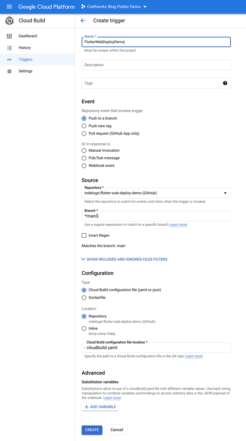 Article: Flutter Web on Google App Engine using Cloud Build