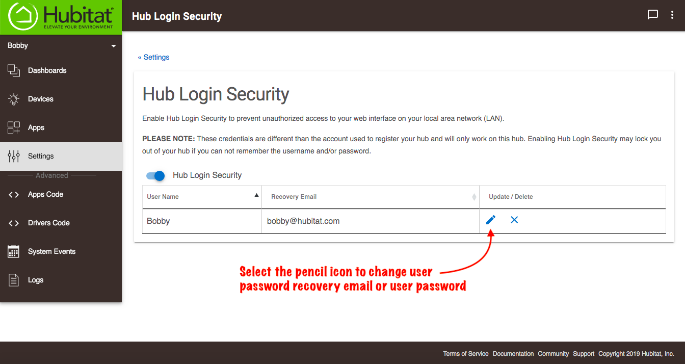 How to use Hub Login Security on Hubitat Elevation hub