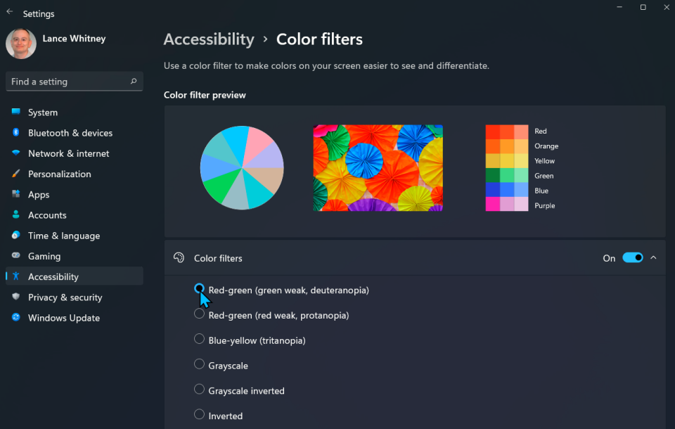 How to Adjust Color Filters on Windows 11
