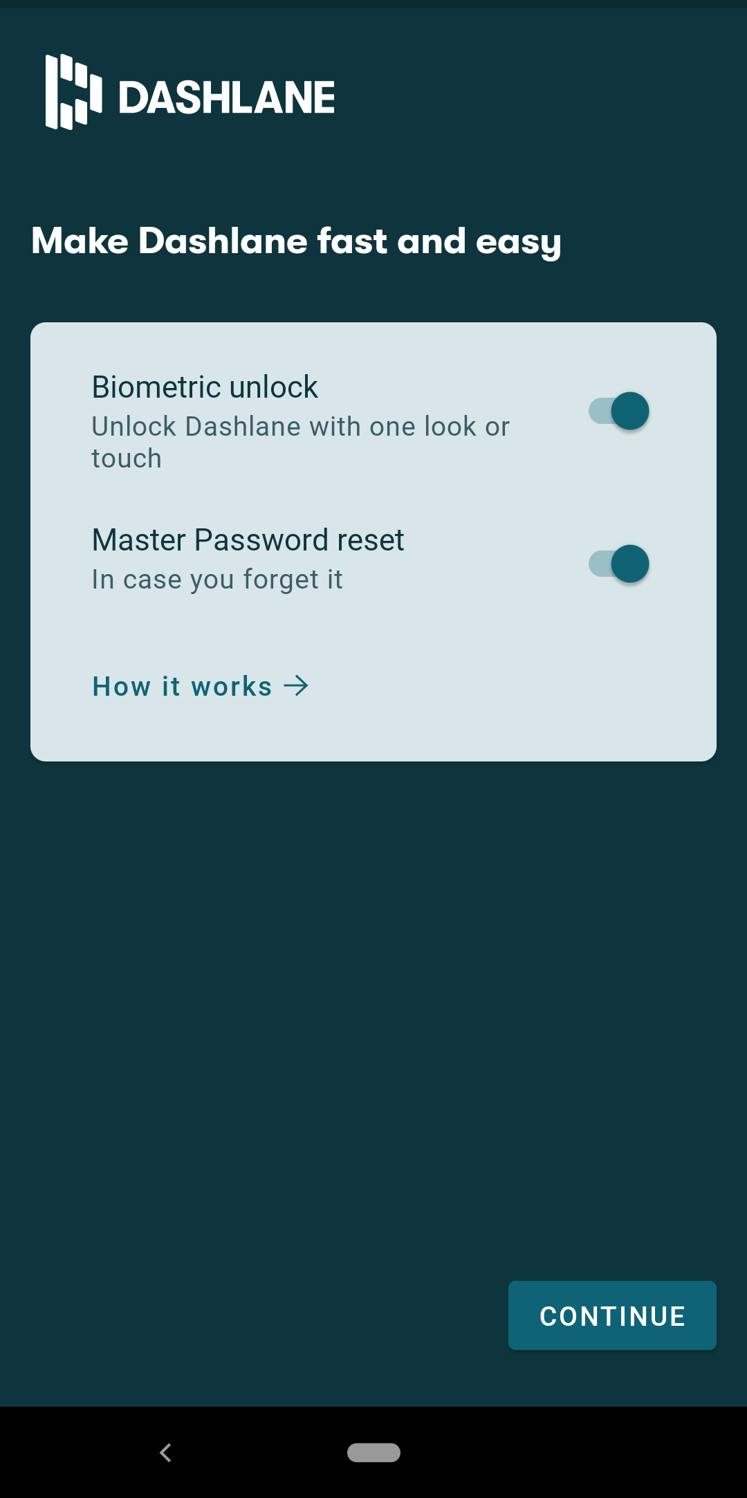 How to setup Dashlane on Android