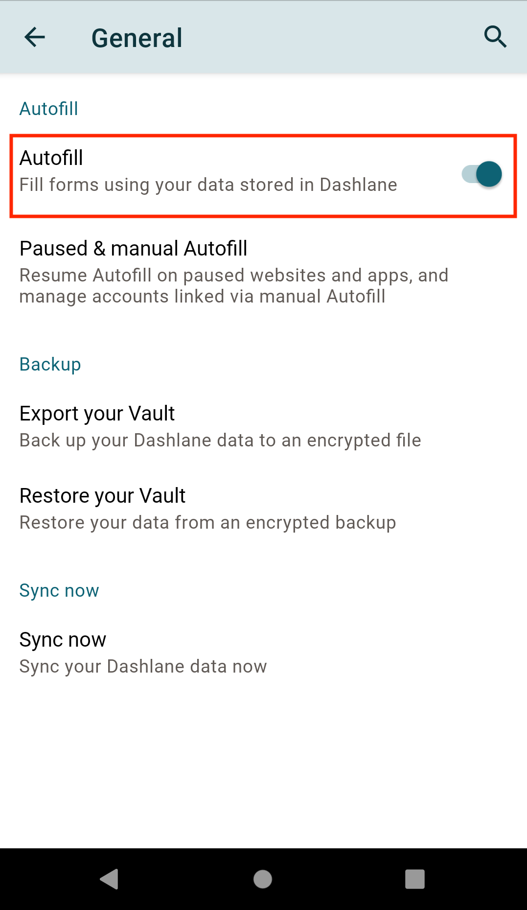 How to setup Dashlane on Android