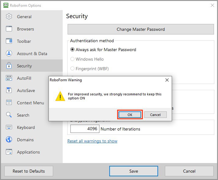 How To Stop The Master Password Prompts On Roboform