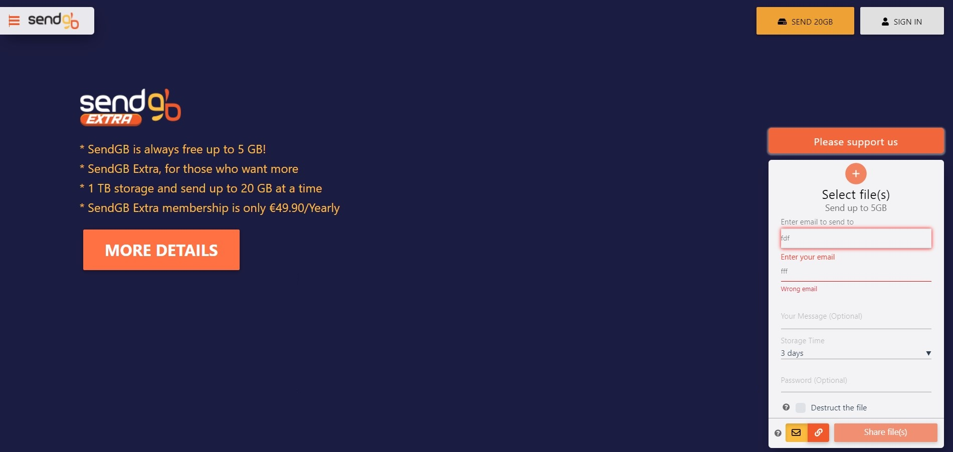 How to Send Large Files Using a File-Transfer Site SendGB