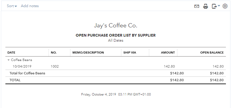 How to Create a Partial Purchase Order in QuickBooks Online