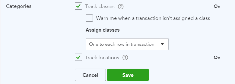 How to Turn on Class Tracking and/or Location Tracking in QuickBooks Online