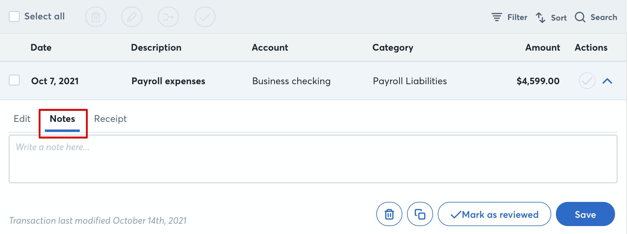 How to use the Transactions page on Wave Financial