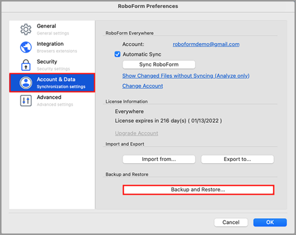 How to Restore the RoboForm data