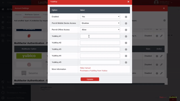 How to set up a YubiKey with LastPass