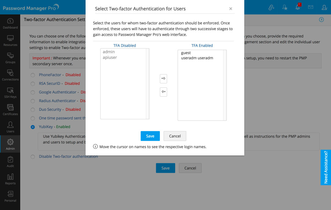 How to setup YubiKey with ManageEngine Password Manager Pro