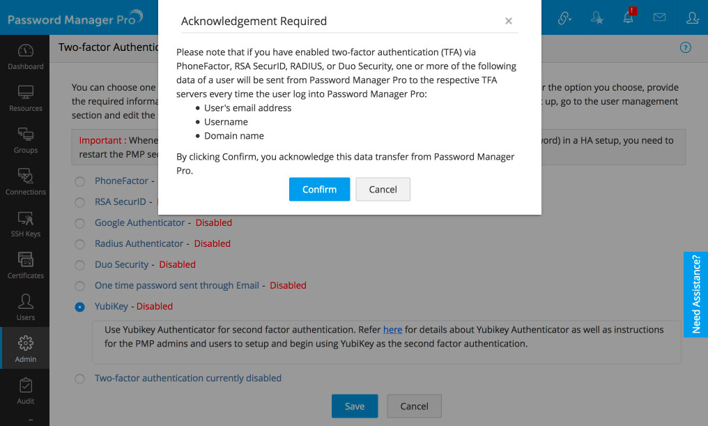 How to setup YubiKey with ManageEngine Password Manager Pro