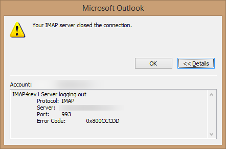 How to Fix Outlook IMAP Error Code 0x800cccdd