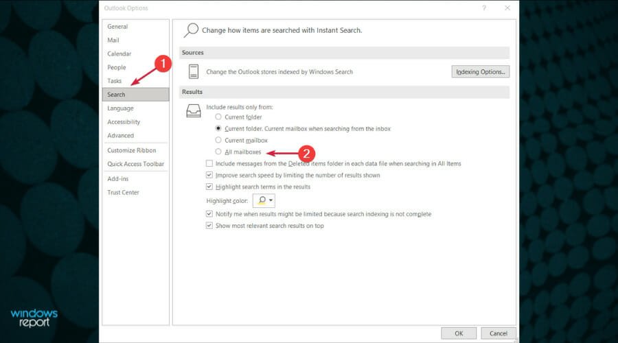 How to Fix Outlook not searching all emails