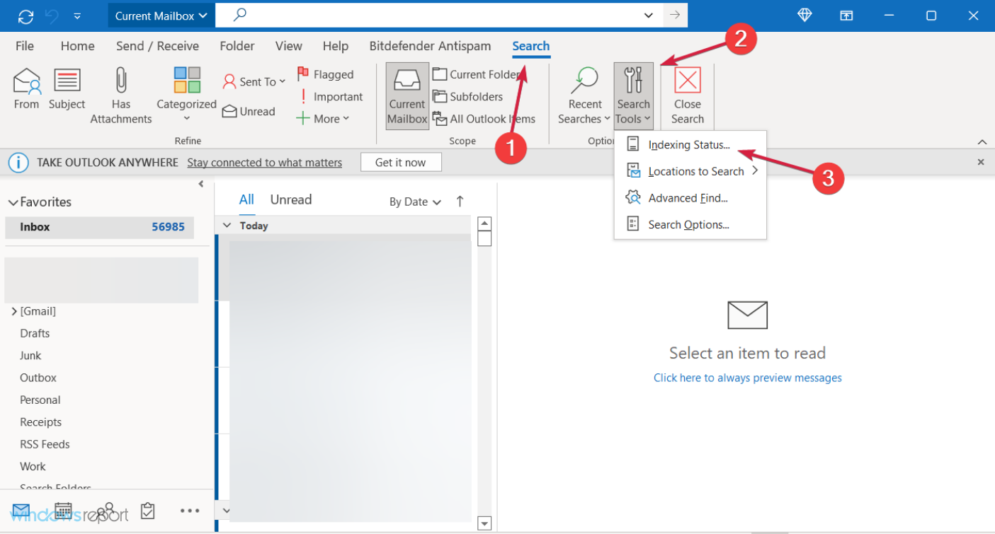 How to Fix Outlook not searching all emails