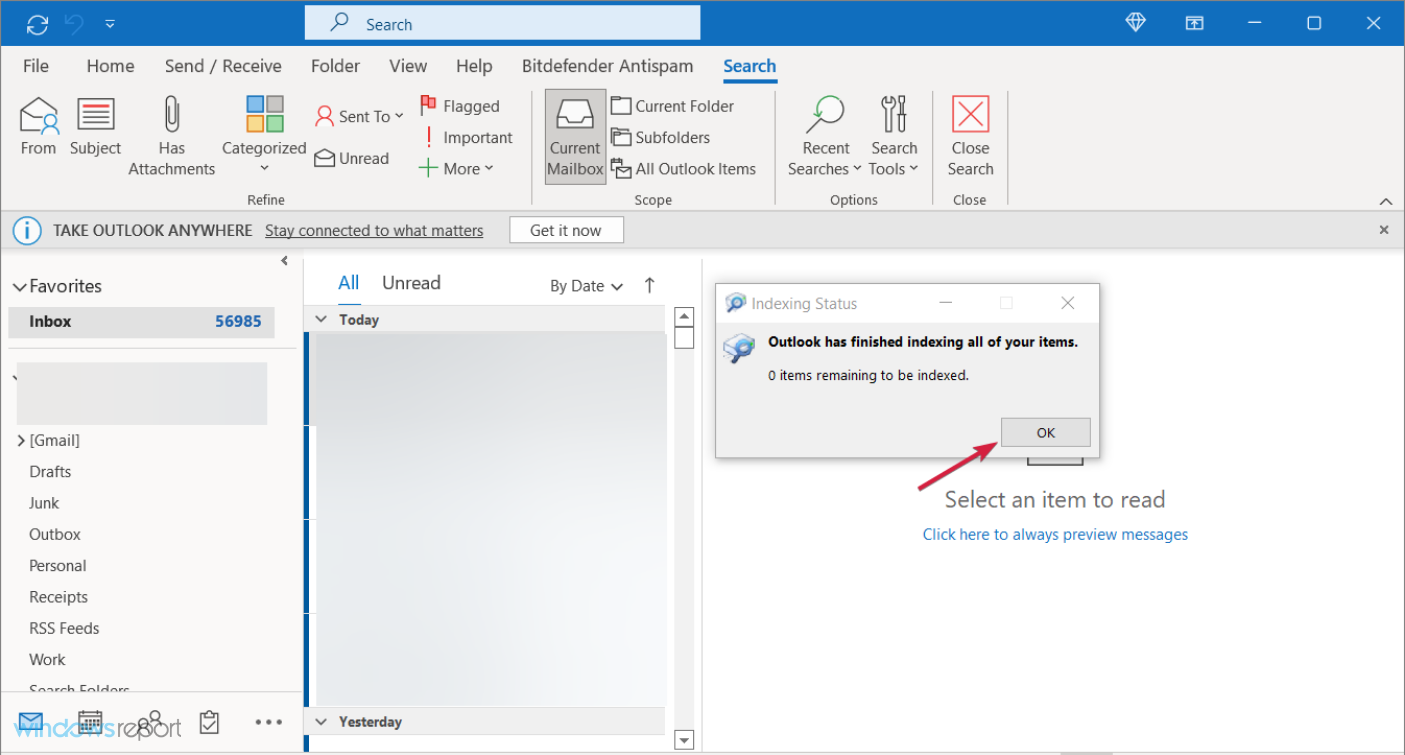 How to Fix Outlook not searching all emails