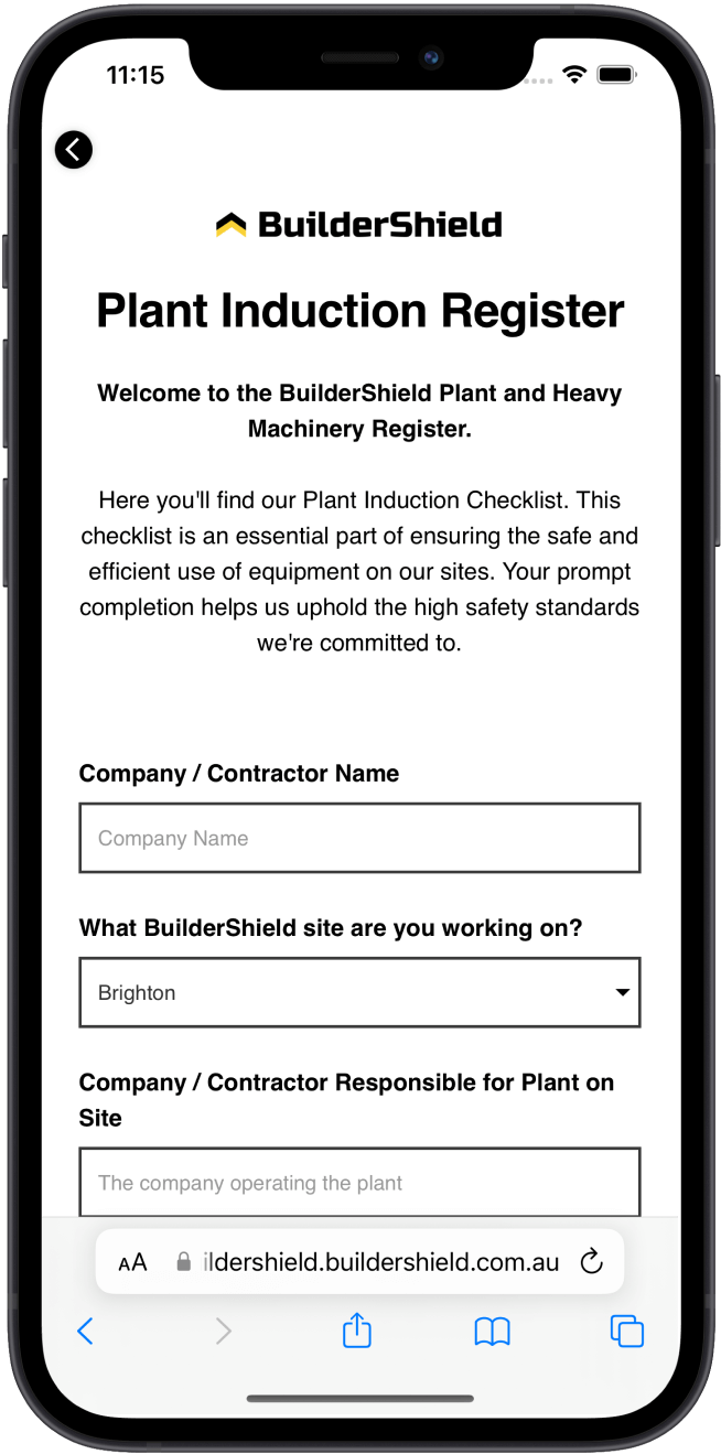 BuilderShield — Plant Register