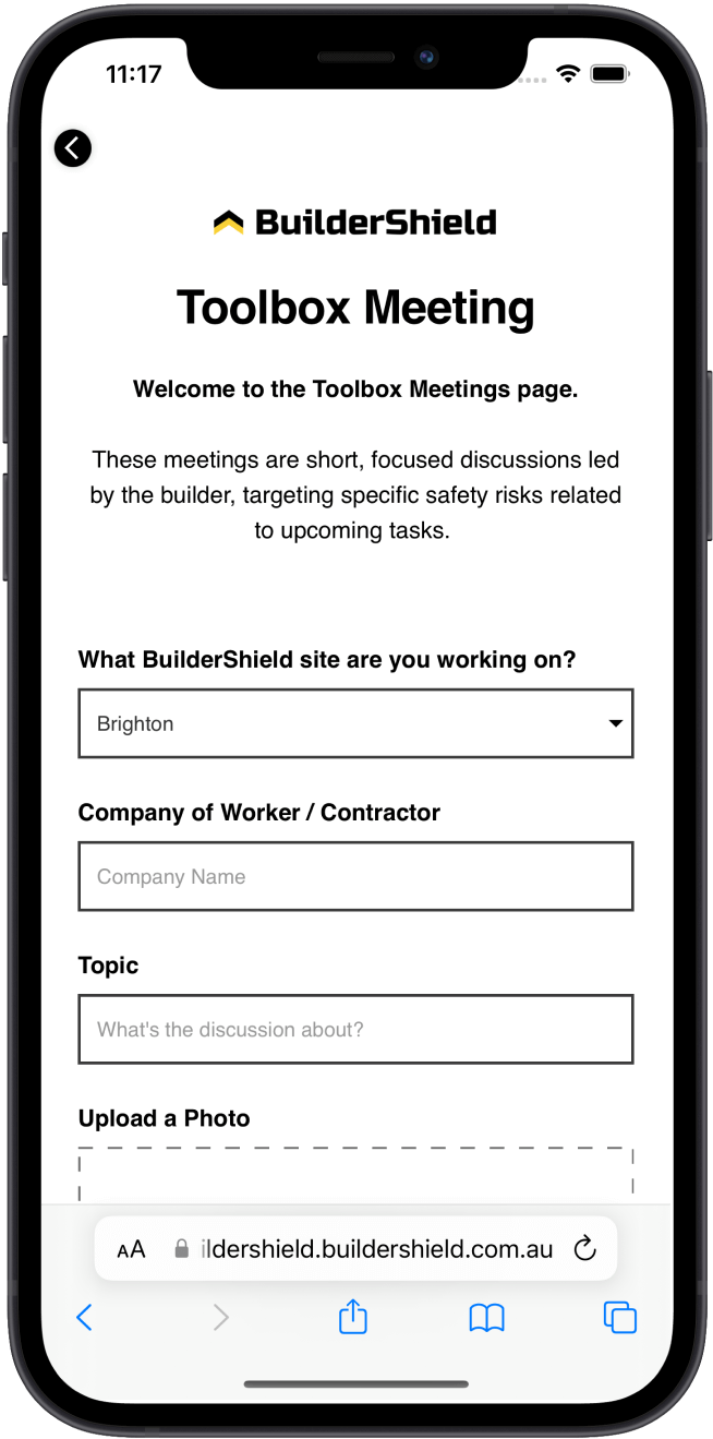 BuilderShield — Toolbox Meeting Records