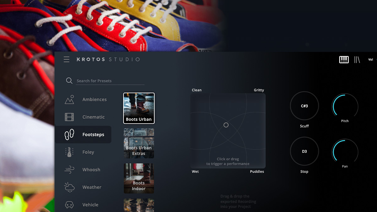 Add Authentic footstep SFX to your scenes effortlessly with Krotos Studio