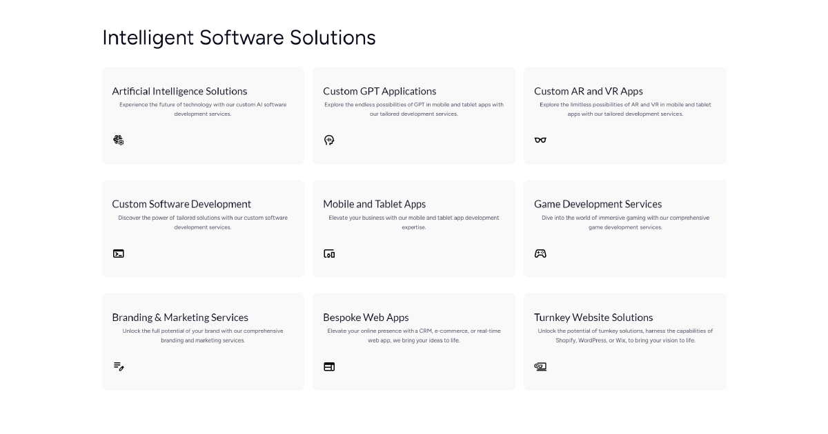 Comprehensive Services – AI, Software, Mobile & Web Development