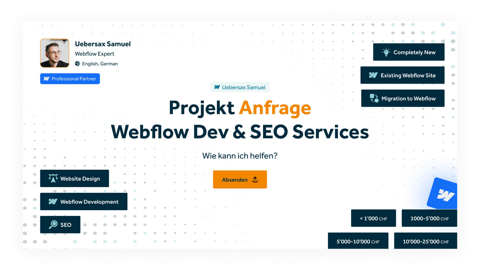 Anfrage Projekt & Zusammenarbeit – Uebersax Samuel