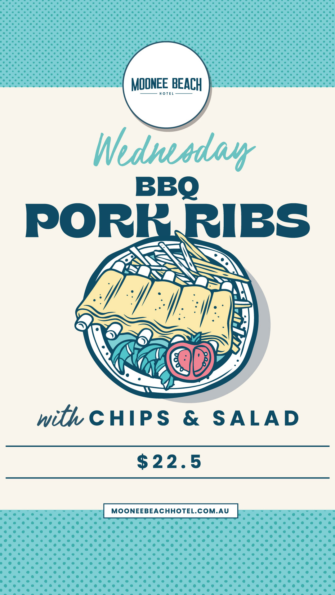 Wednesday BBQ Pork Ribs - Moonee Beach Hotel