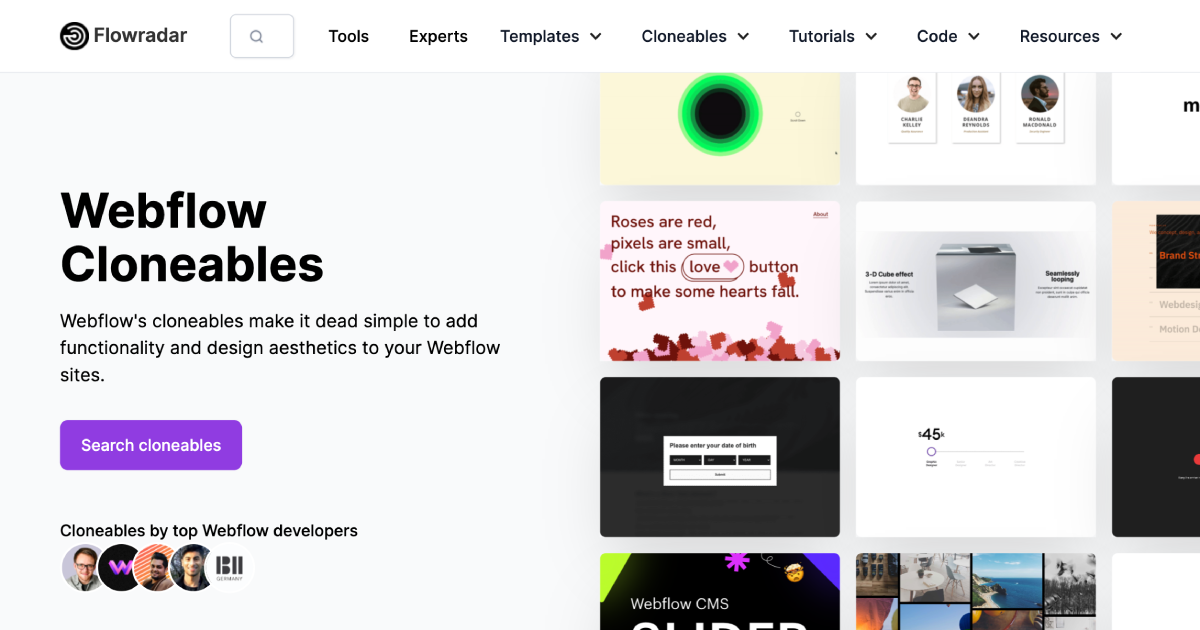 Flowradar | Webflow Tools & Resources