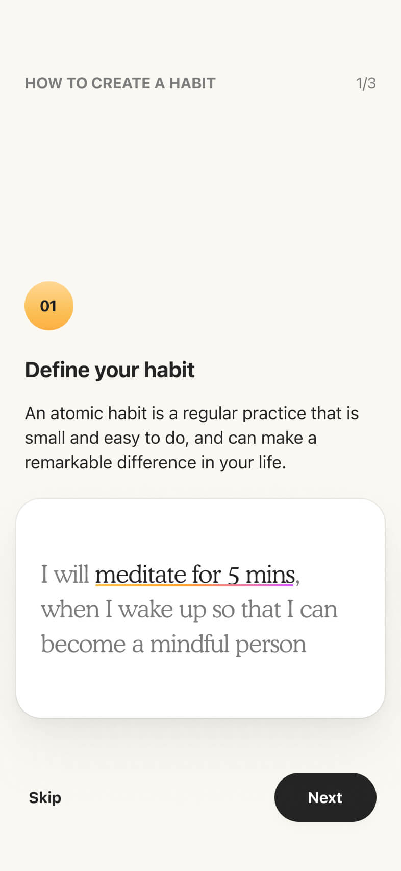 Atoms. The official Atomic Habits app