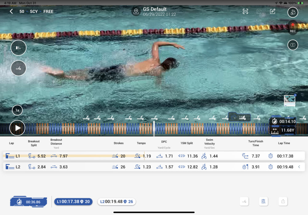 Performance Data in the GoSwim App | GoSwimTV Blog