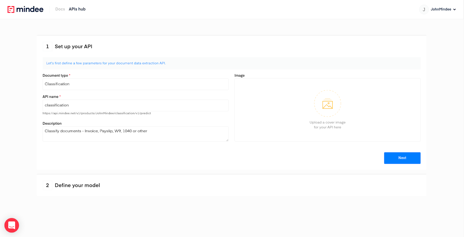Document classification API - Mindee