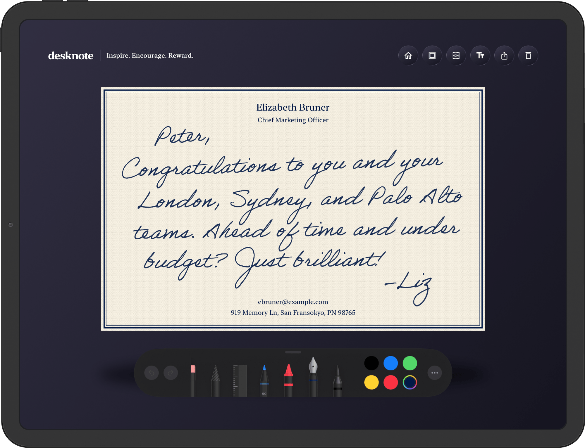 DeskNote - Write and Send Handwritten Digital Notecards