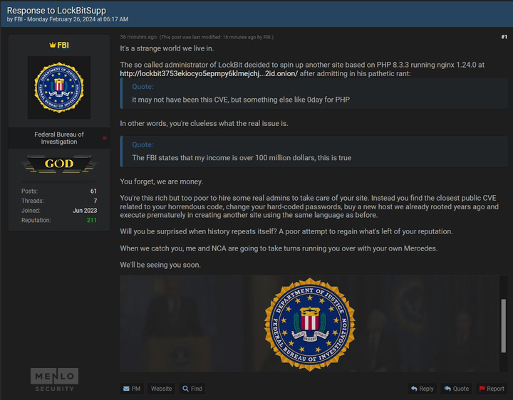 Takedown Attempt and Resilience of Lockbit - Blog | Menlo Security
