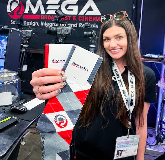Omega Broadcast & Cinema Generates Leads At SXSW With Custom Socks