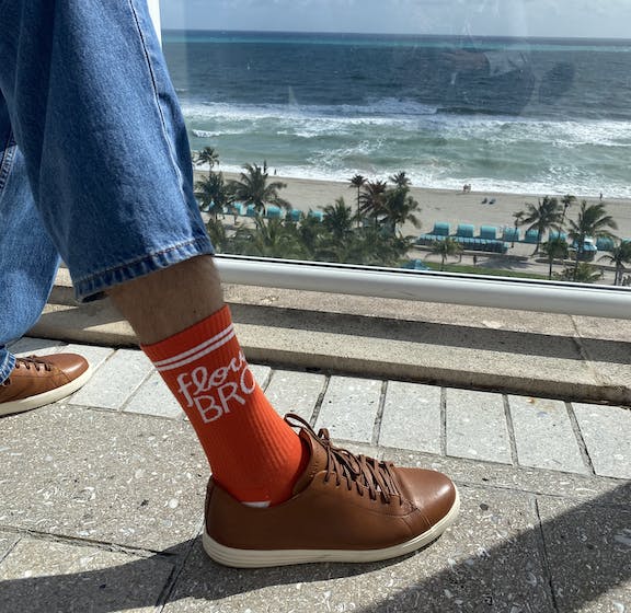 Aunt Flow Spreads Period Positivity to "Flow Bros" Using Custom Logo Socks