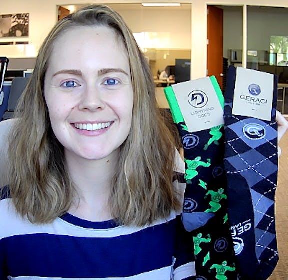 Geraci Law Creates Walking Brand Ambassadors With Custom Logo Socks at ...