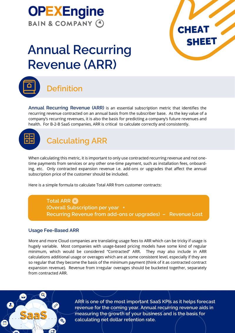 OPEXEngine | Cheat Sheet: Calculating ARR At Different Growth Stages