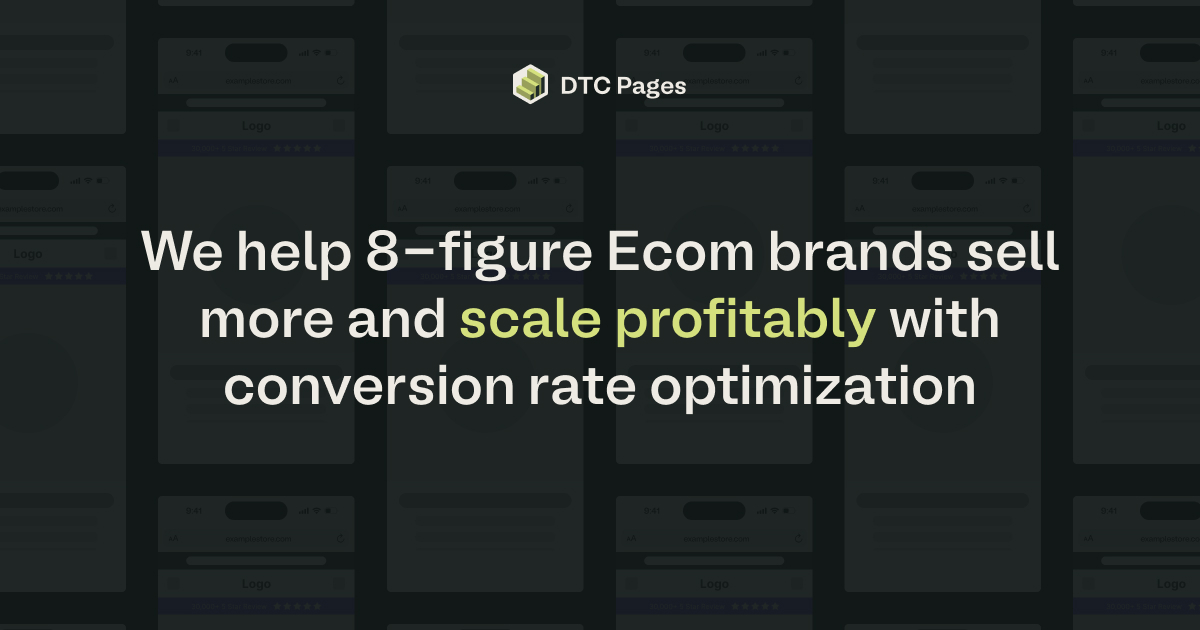 Full service CRO - DTC Pages