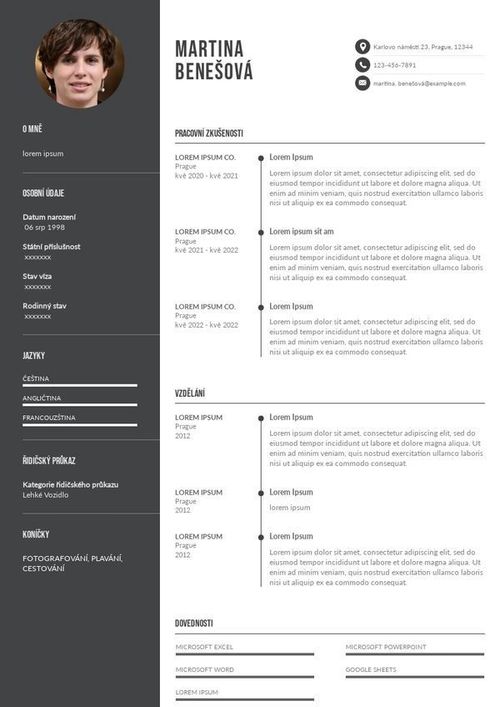 Jak napsat životopis studenta