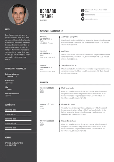 Exemple de CV architecte et compétences - Modeles-cv.fr