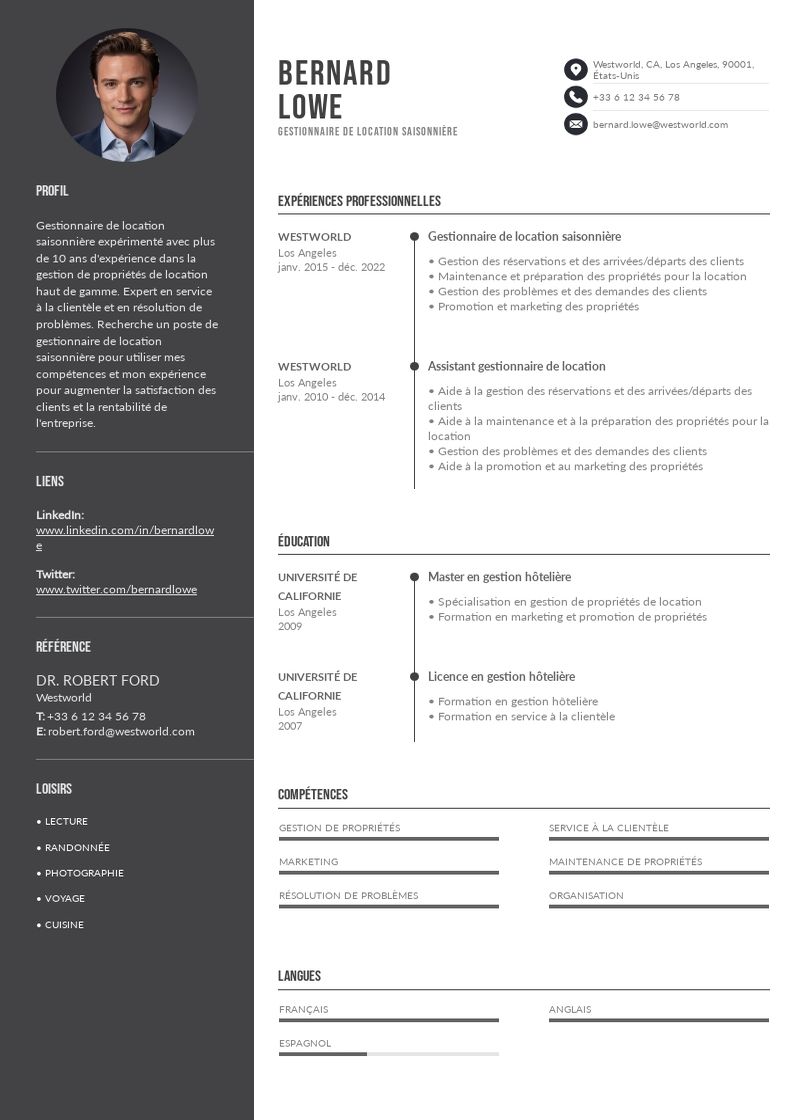 CV Gestionnaire Location Saisonnière: Modèle de CV Parfait